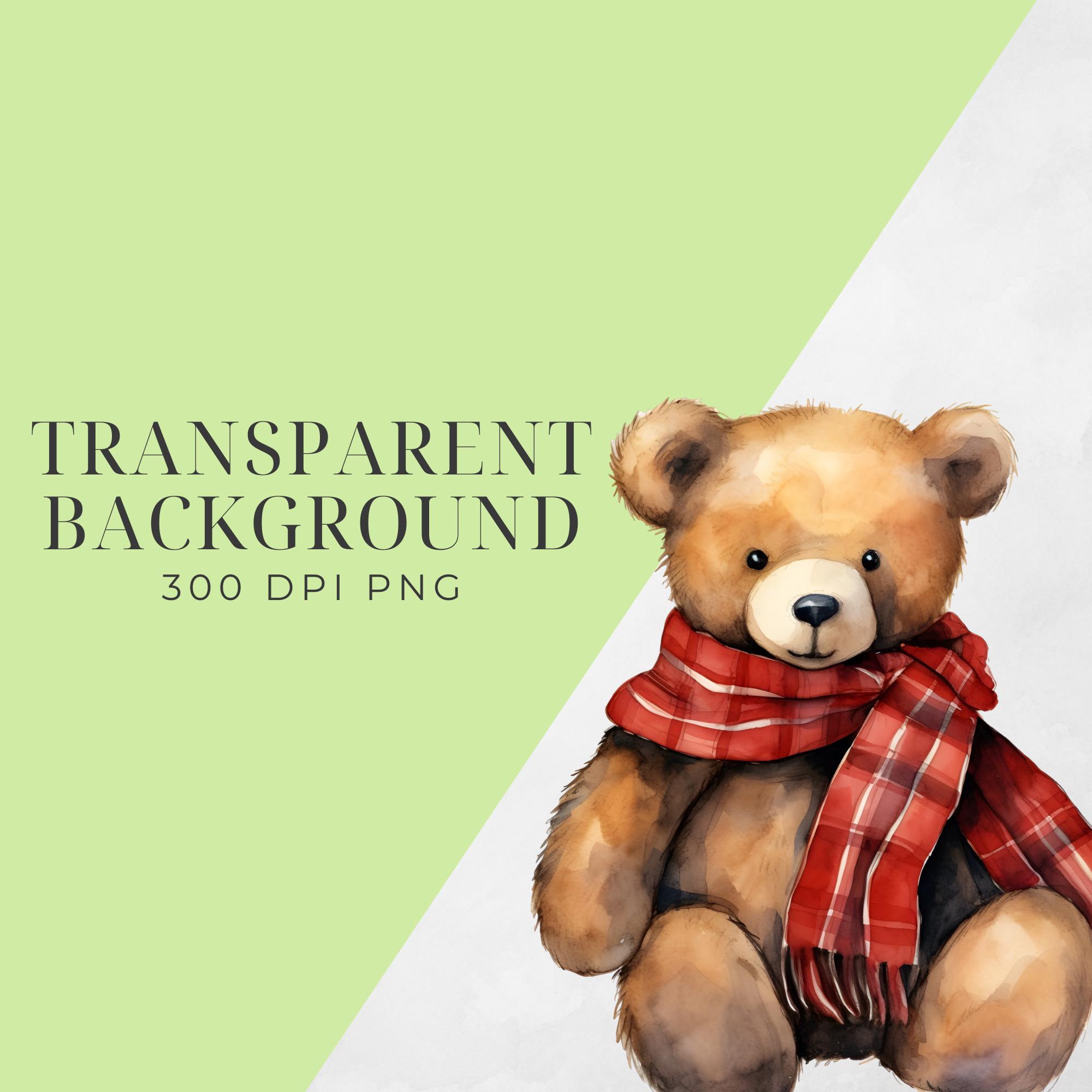 Tartan Teddy Bear Clipart, Watercolour Png, Sublimation Design, Nursery ...