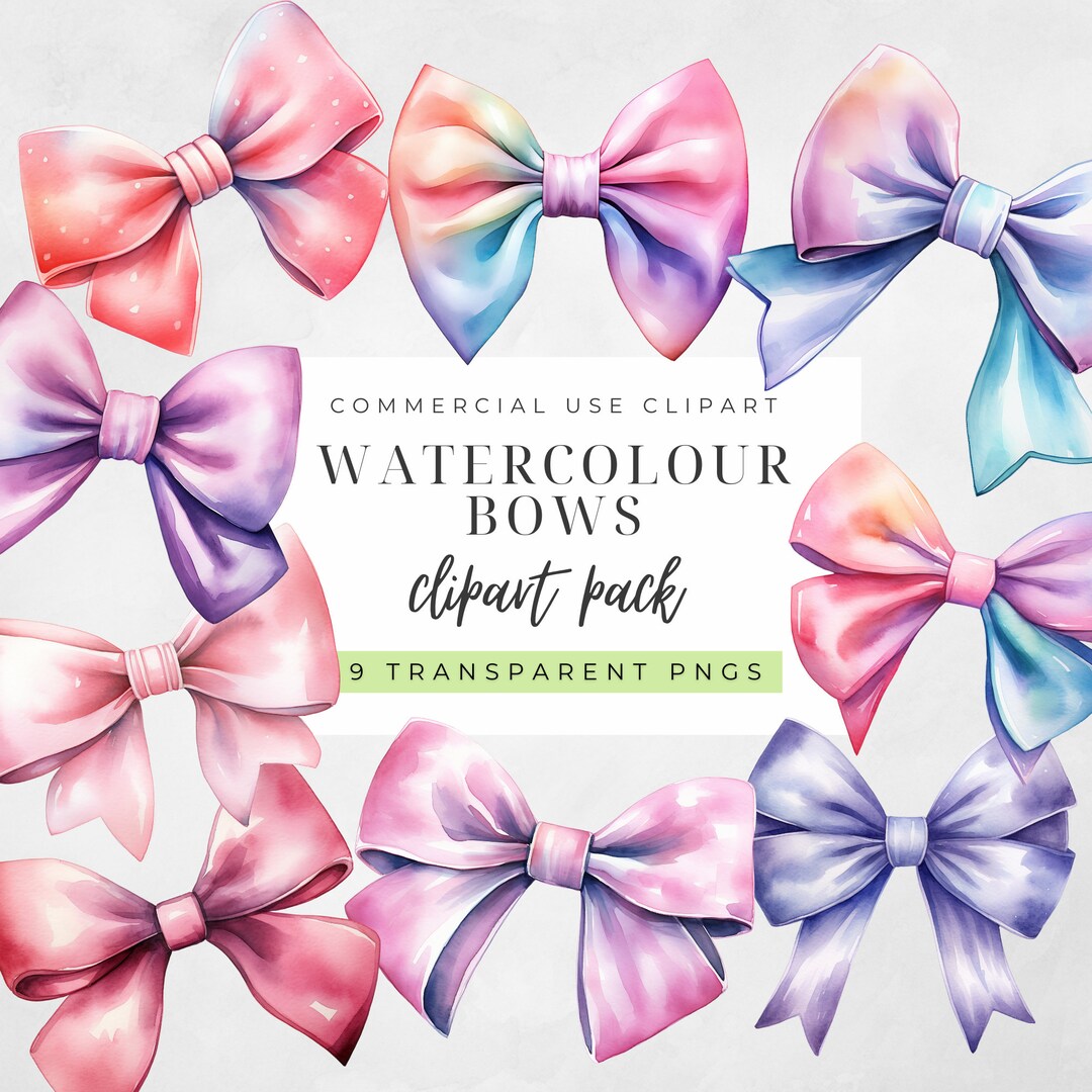Coquette Clipart, Watercolour Png, Bow Clipart, Sublimation Design ...