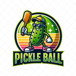 Pickle Ball Png, Sports Team Mascot, Funny Pickle Playing Pickle Ball ...