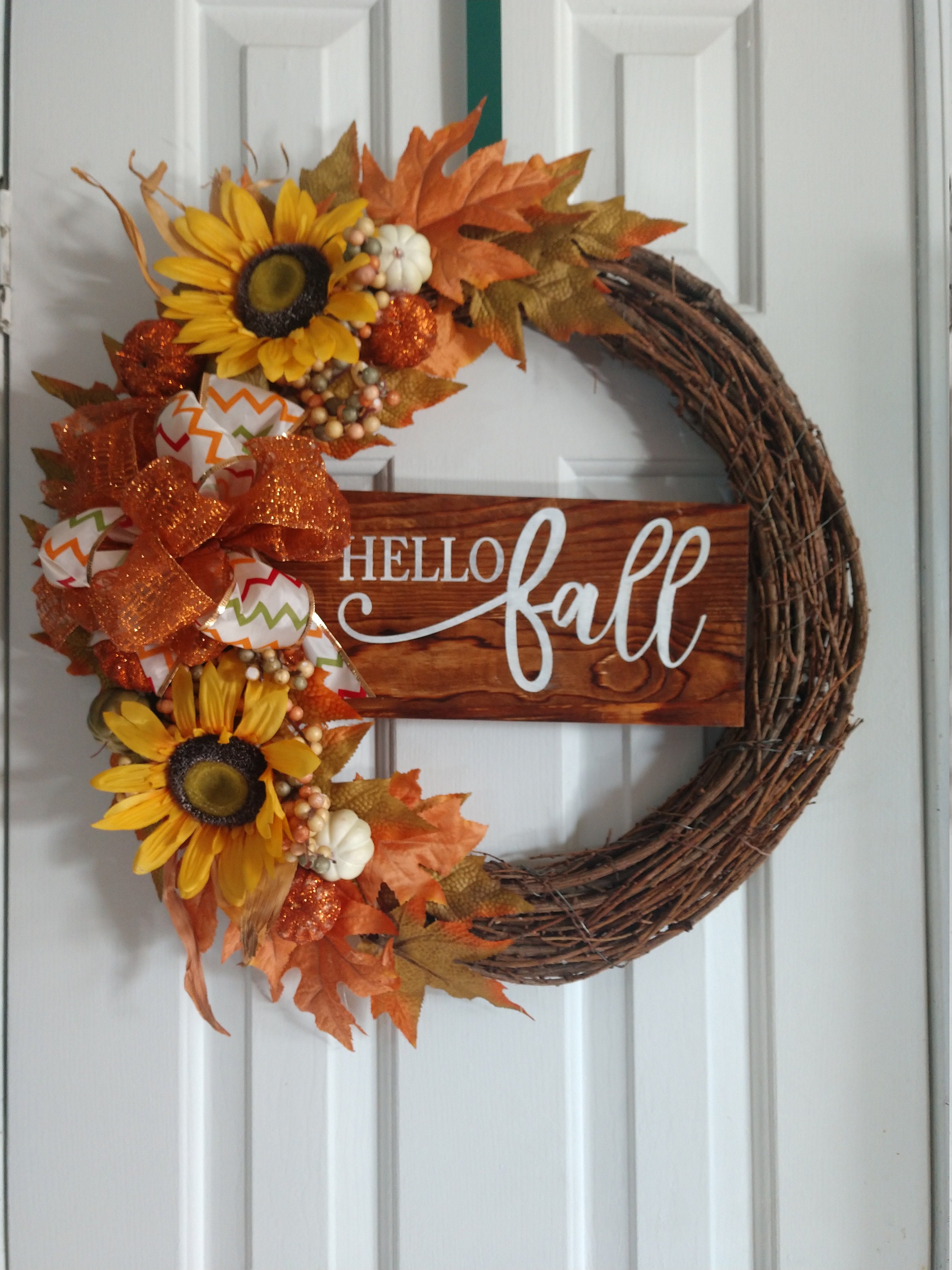Beautiful Handmade Fall Grapevine Wreath | Etsy