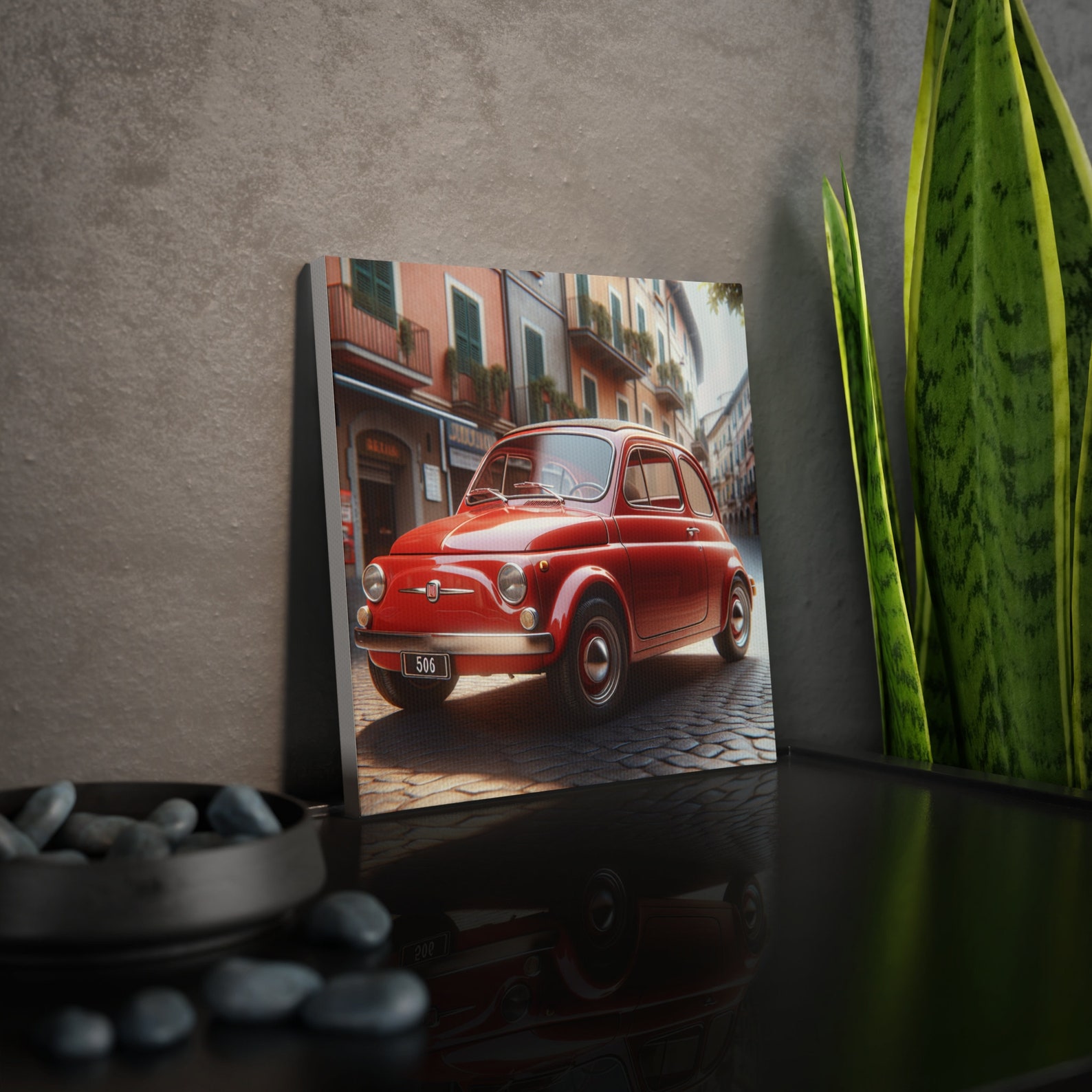 Fiat Wall Art, Fiat Art, Fiat Photo, Vintage Fiat, Red Fiat 500 ...