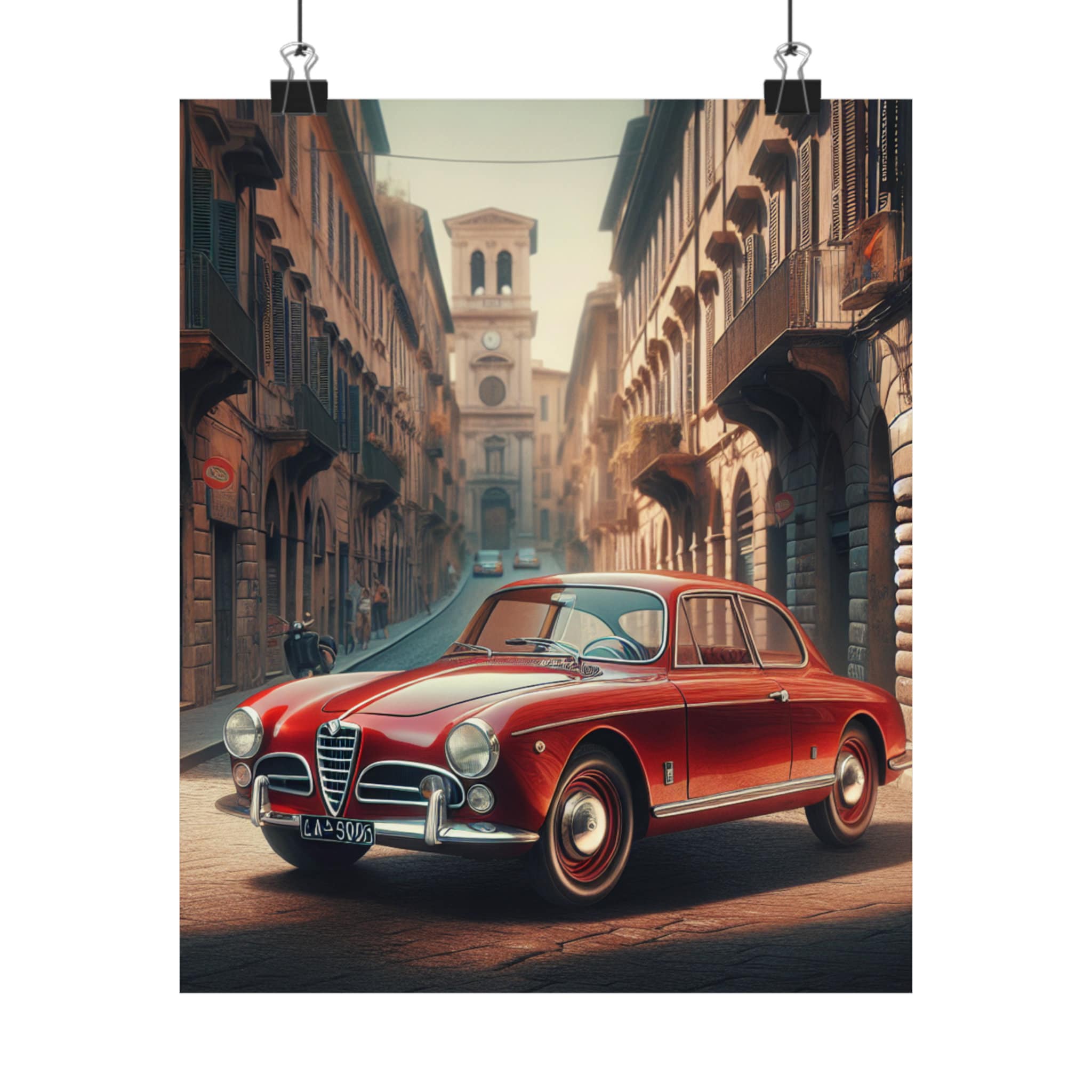 Vintage Alfa Romeo Giulia Poster, Alfa Romeo Giulia, Red Alfa Romeo ...