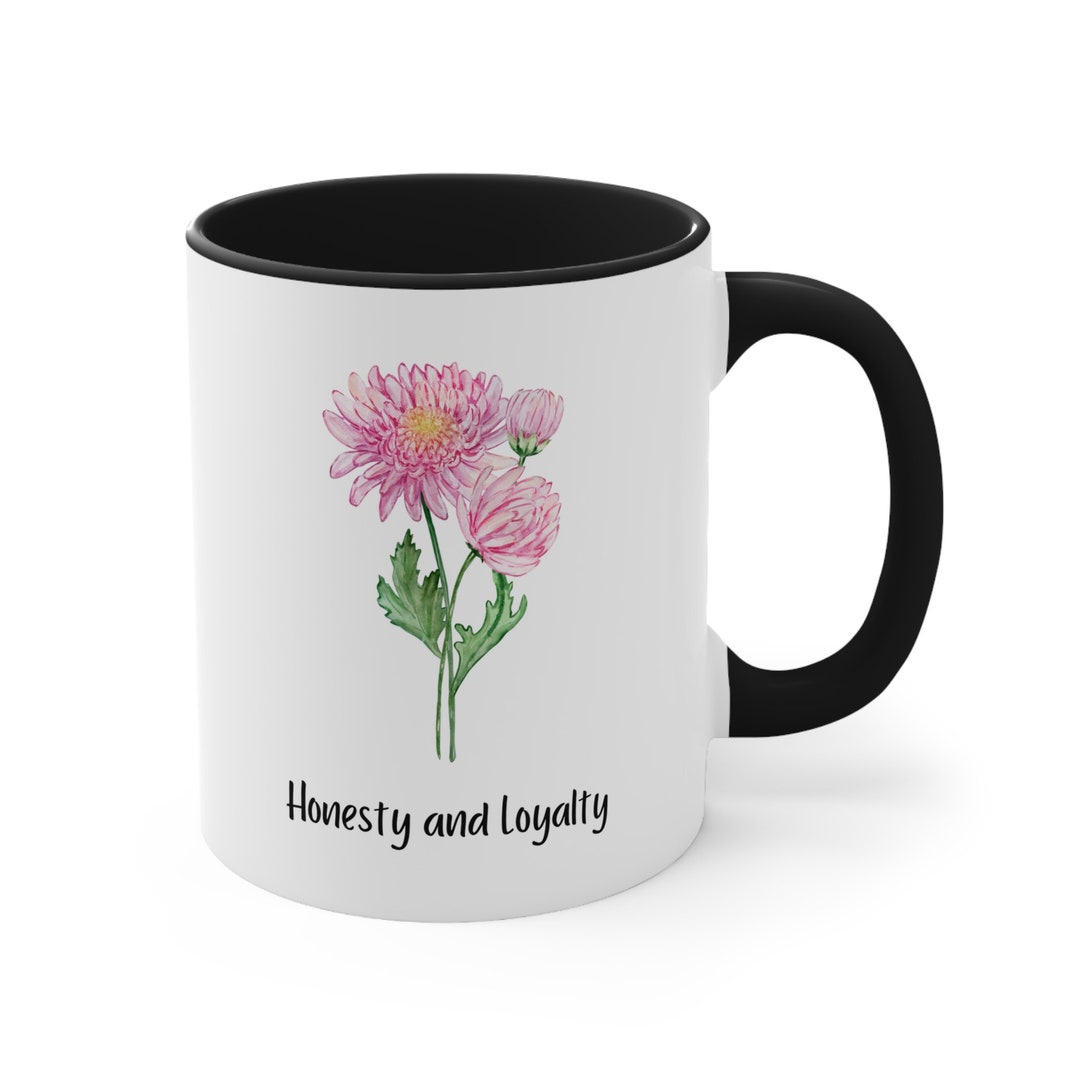 November Birth Flower Mug, Chrysanthemum Birth Flower Mug ...