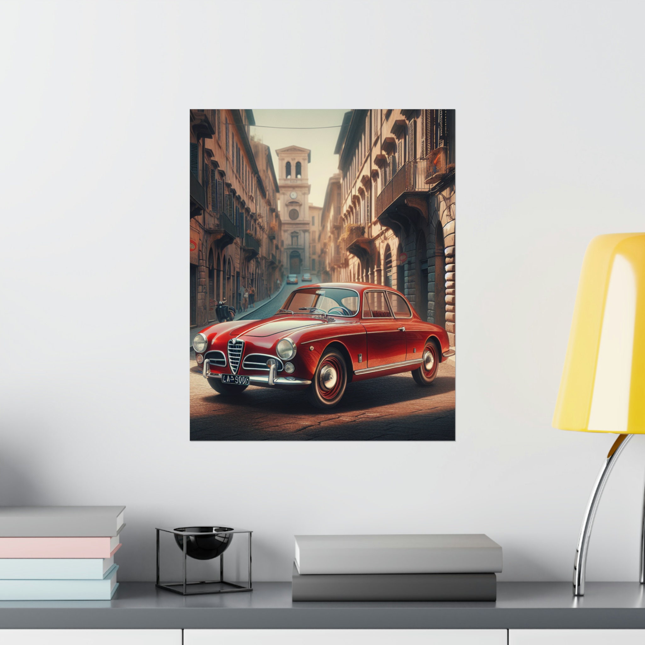 Vintage Alfa Romeo Giulia Poster, Alfa Romeo Giulia, Red Alfa Romeo ...