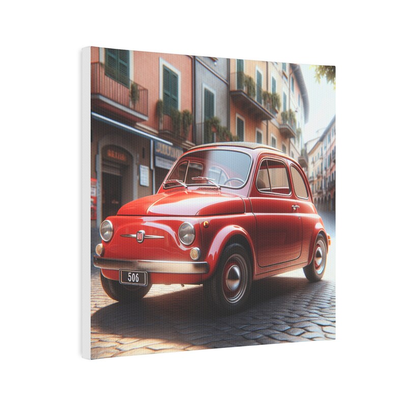 Fiat Wall Art, Fiat Art, Fiat Photo, Vintage Fiat, Red Fiat 500 ...
