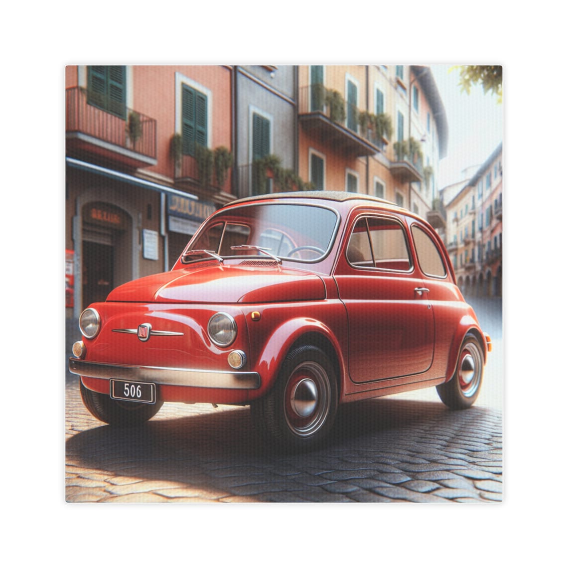 Fiat Wall Art, Fiat Art, Fiat Photo, Vintage Fiat, Red Fiat 500 ...