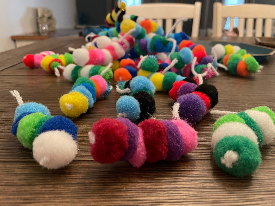 Pom Pom Caterpillar - Catnip Infused Cat Toy (9 Pack) - Etsy