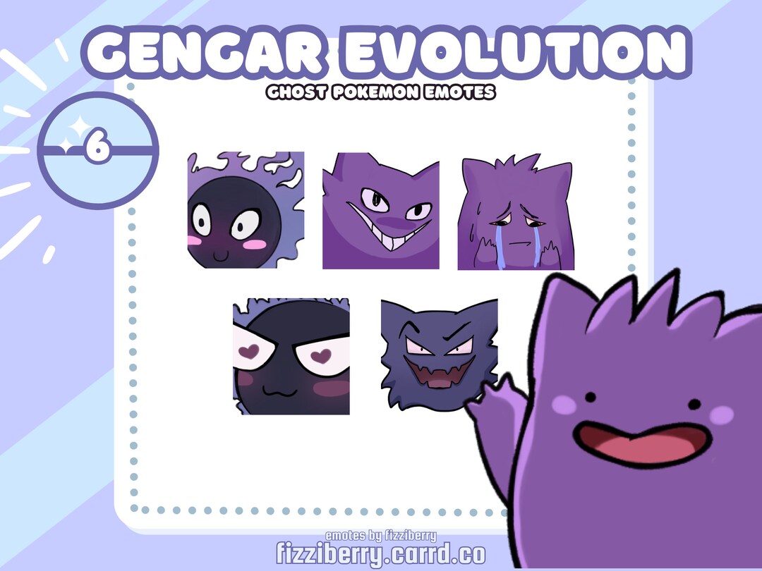 Gengar Evolution Pokemon Emote Pack for Twitch Discord Youtube - Etsy ...