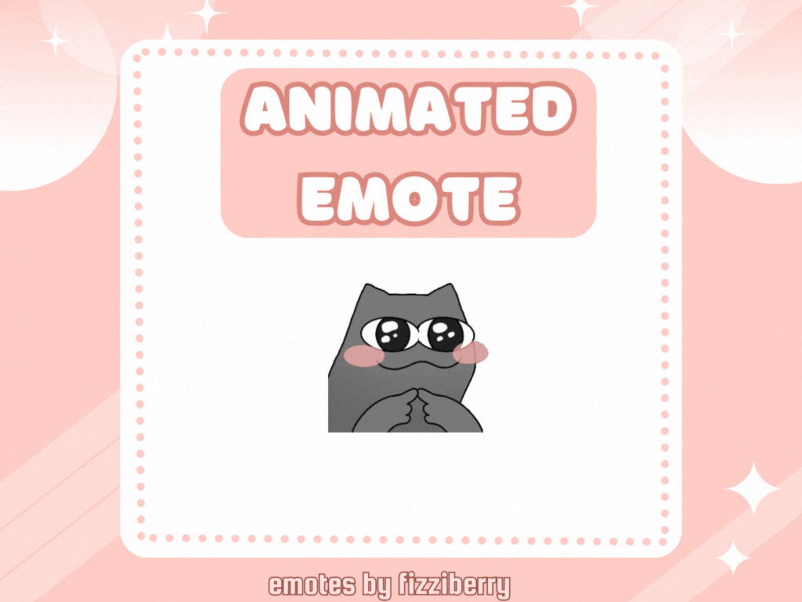 ANIMATED Shy Gray Cat Emote for Twitch Discord Youtube Cute Cat Gif ...