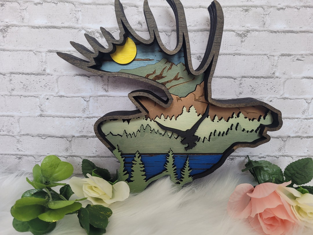 Moose Multilayer Statue. Beautiful 8 Layer Moose for the Hunter or ...