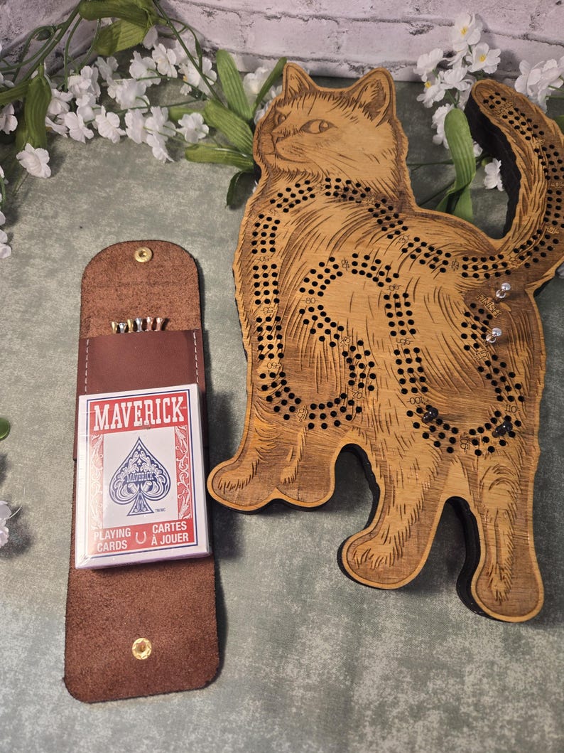 Cat Cribbage Board - Etsy