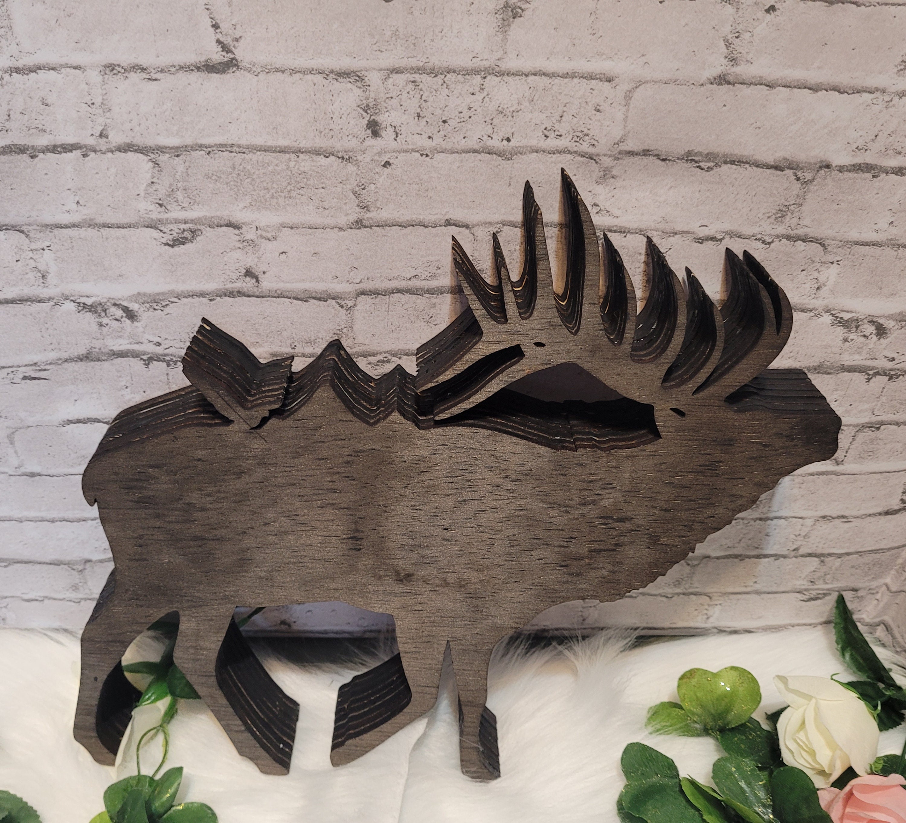 Elk Multilayered Wood Wall Hanging. Multilayer Wood Mandala - Etsy