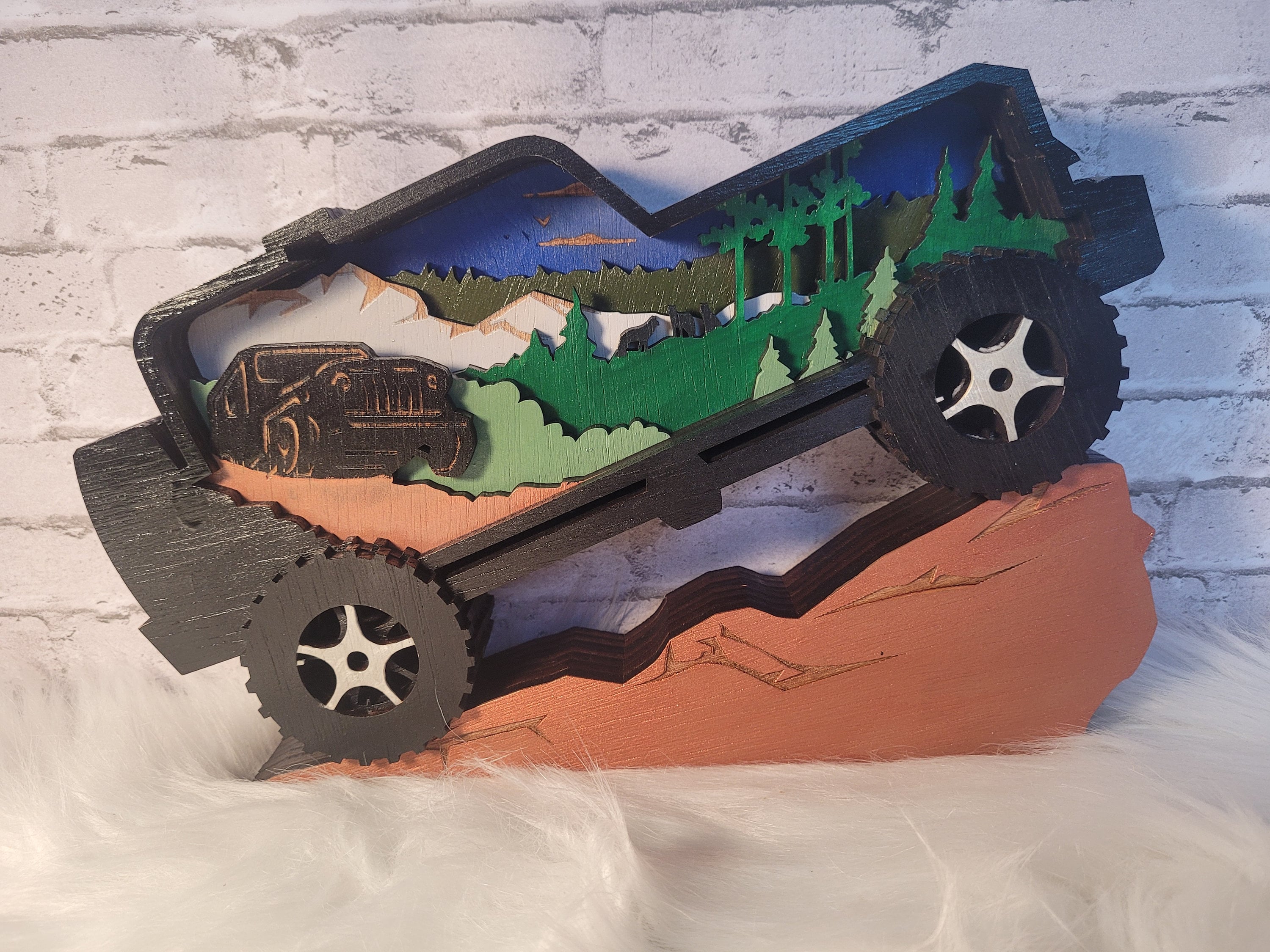 Multilayer Wood Jeep - Etsy