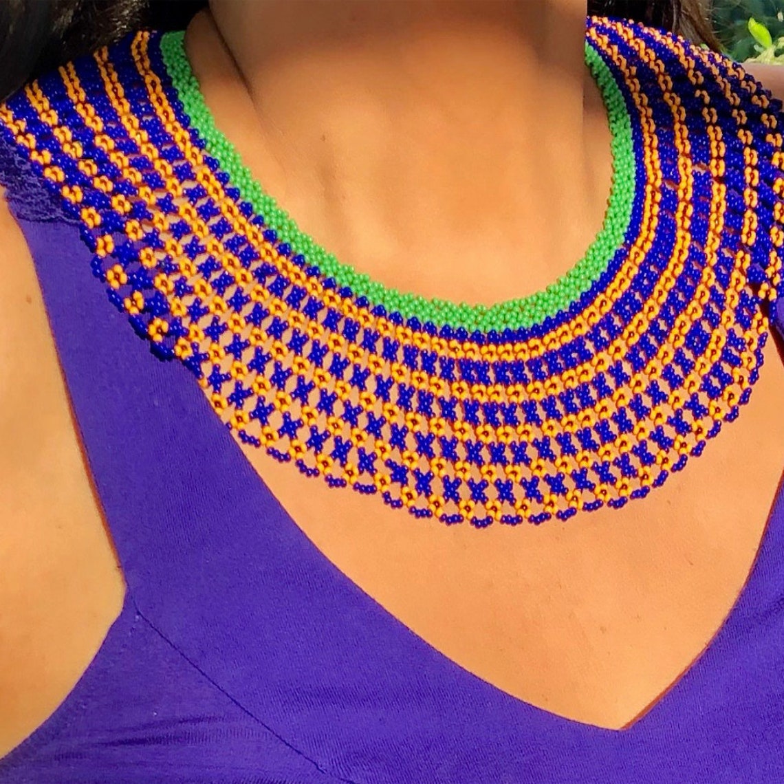 Exotic Fashionable Indigenous Handmade Necklace Made in Bogotá, Choker ...