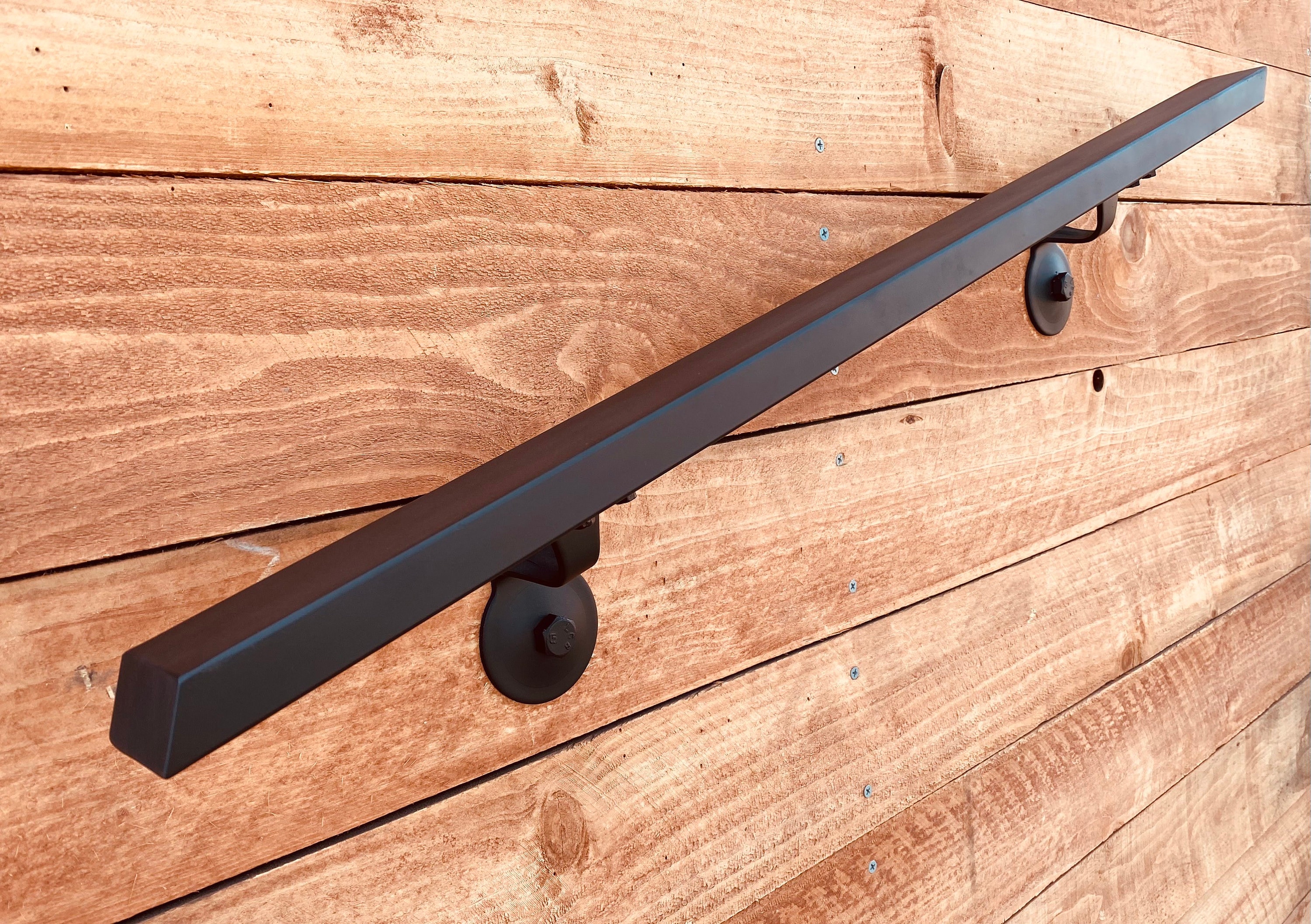 2x1 Metal Handrail Flat Black Angle Cut - Etsy