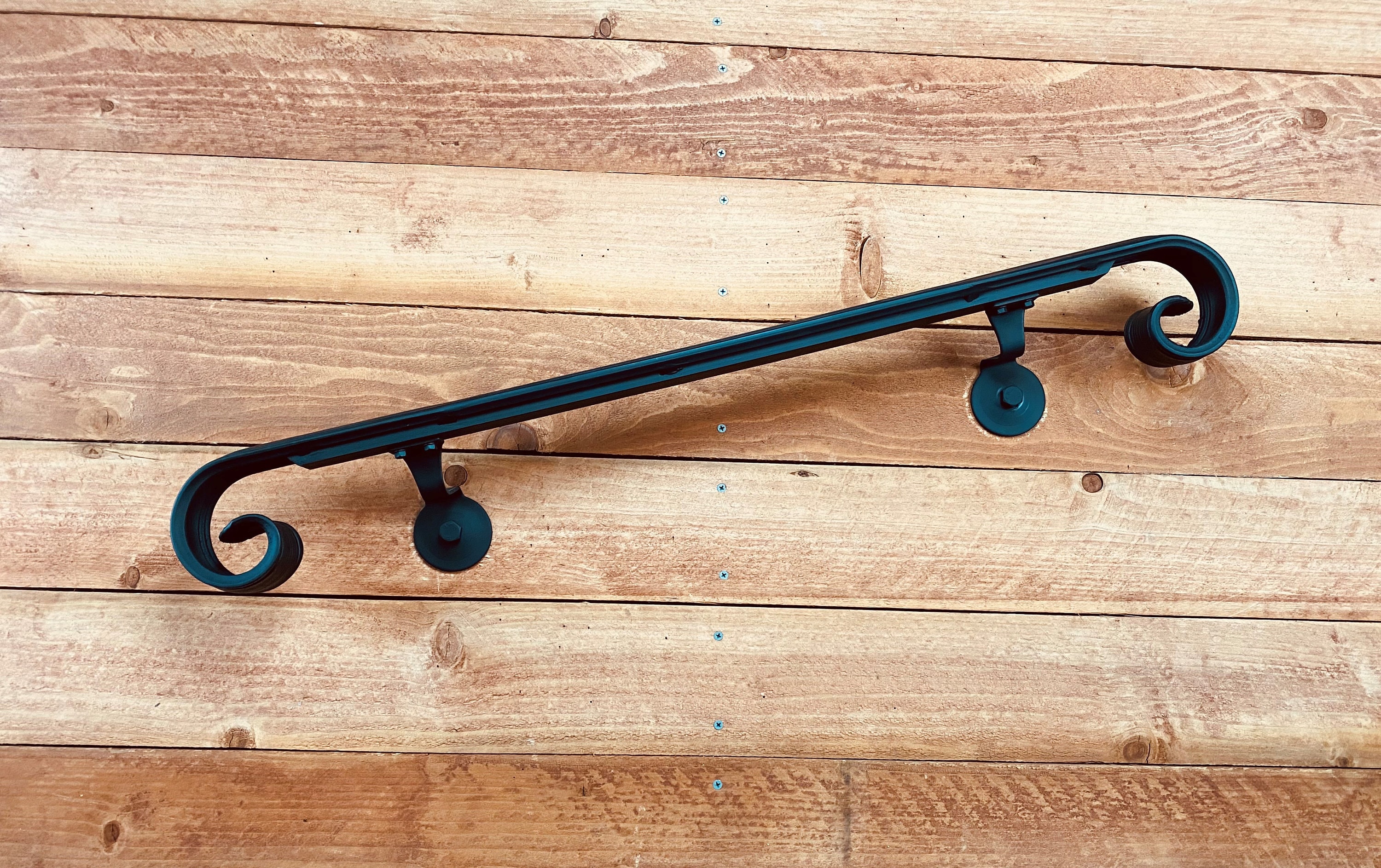 Metal Handrail, 2" Molding Cap, Big Volute, Flat Black - Etsy