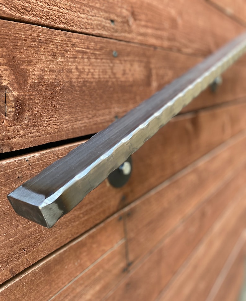 2x1 Hammered, Metal Handrail, Raw, Straight Cut - Etsy