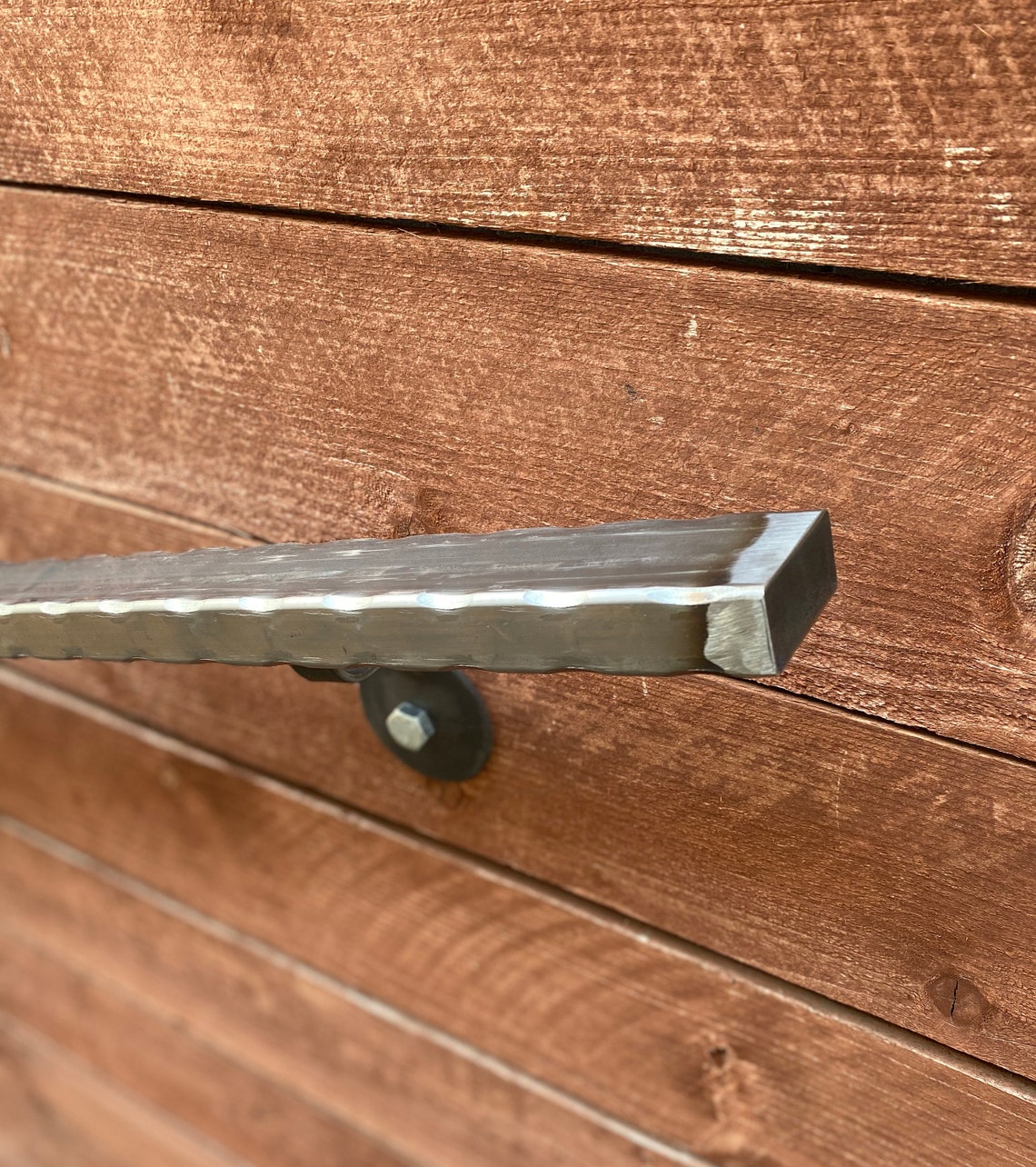 2x1 Hammered Metal Handrail Raw Straight Cut - Etsy