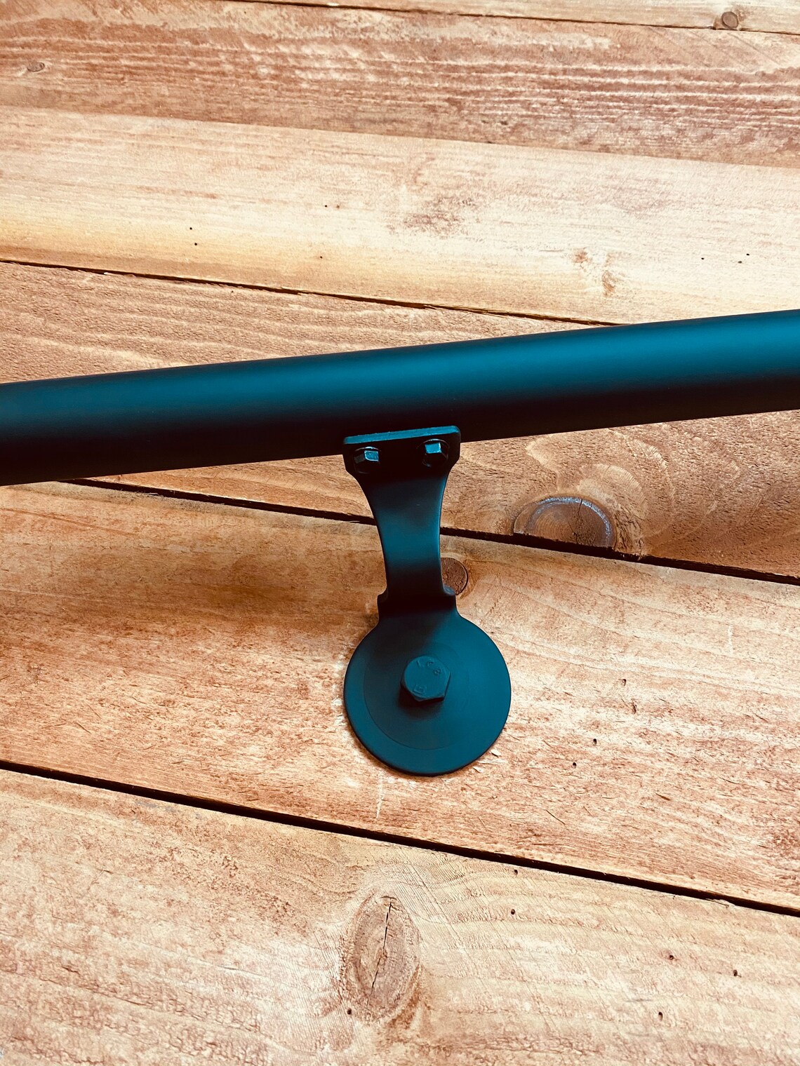 1.5 Round Tube Metal Handrail Flat Black Straight Cut | Etsy