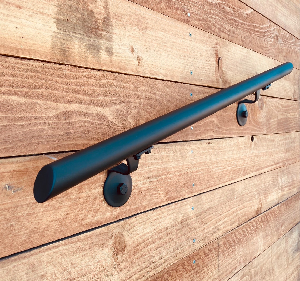 1.5" Round Tube, Metal Handrail, Flat Black, Angle Cut - Etsy