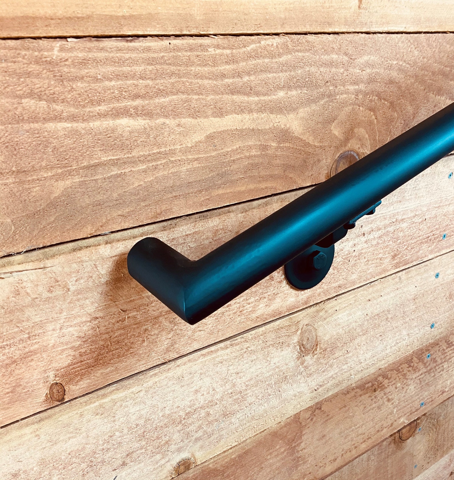 1.5" Round Tube, Metal Handrail, Flat Black, With Wall Return - Etsy