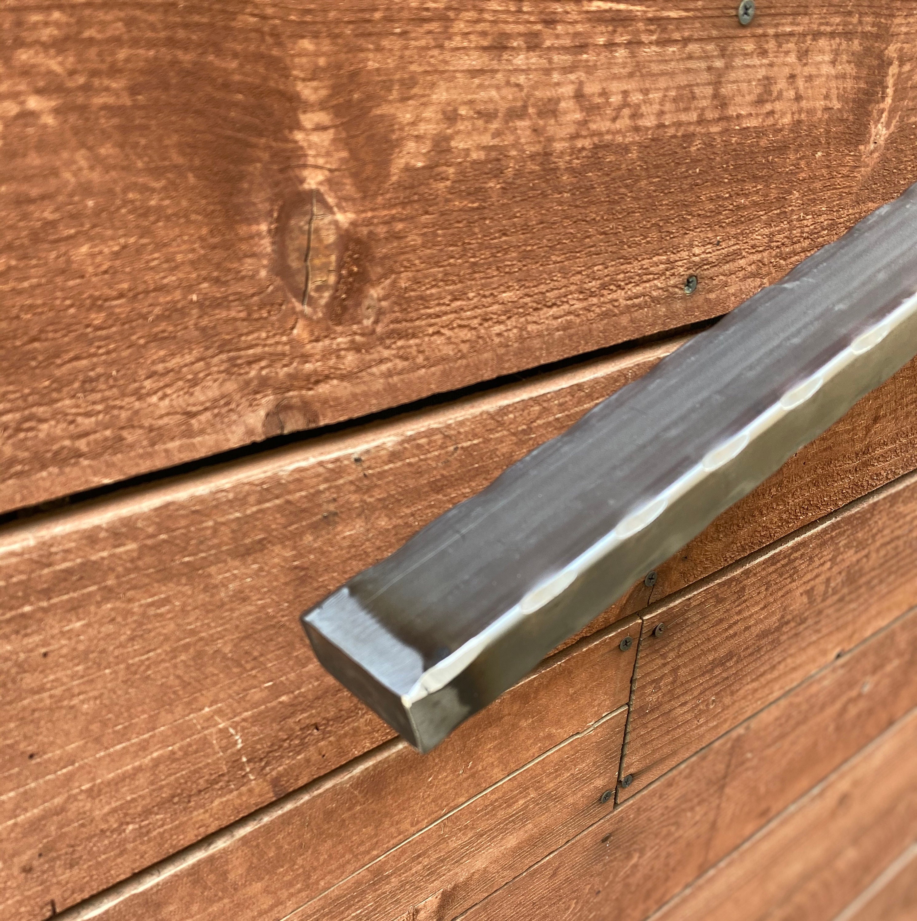 2x1 Hammered Metal Handrail Raw Straight Cut - Etsy