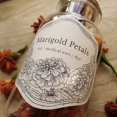 Marigold Bottle Label Instant Download Printable Label - Etsy