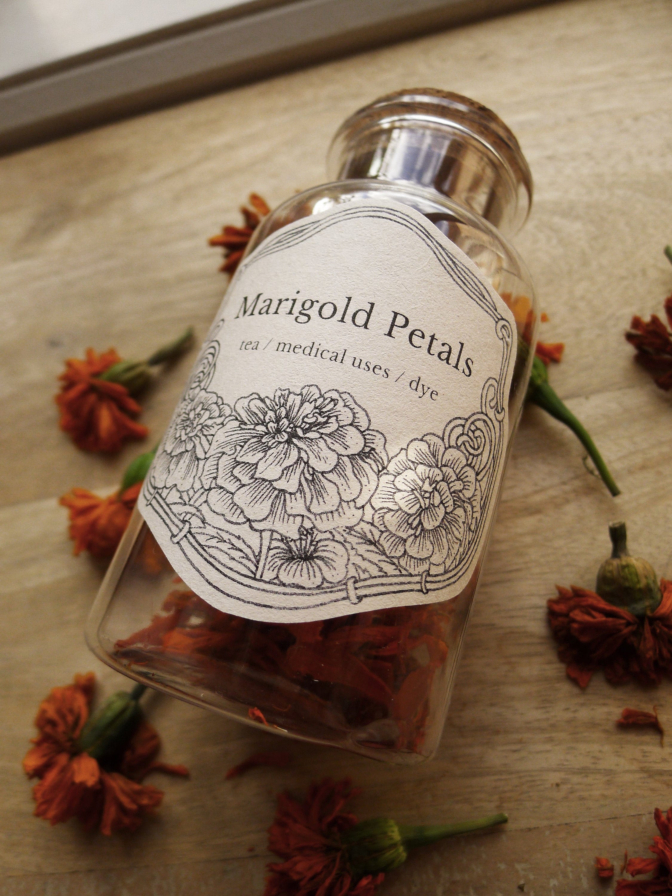 Marigold bottle label instant download printable label | Etsy