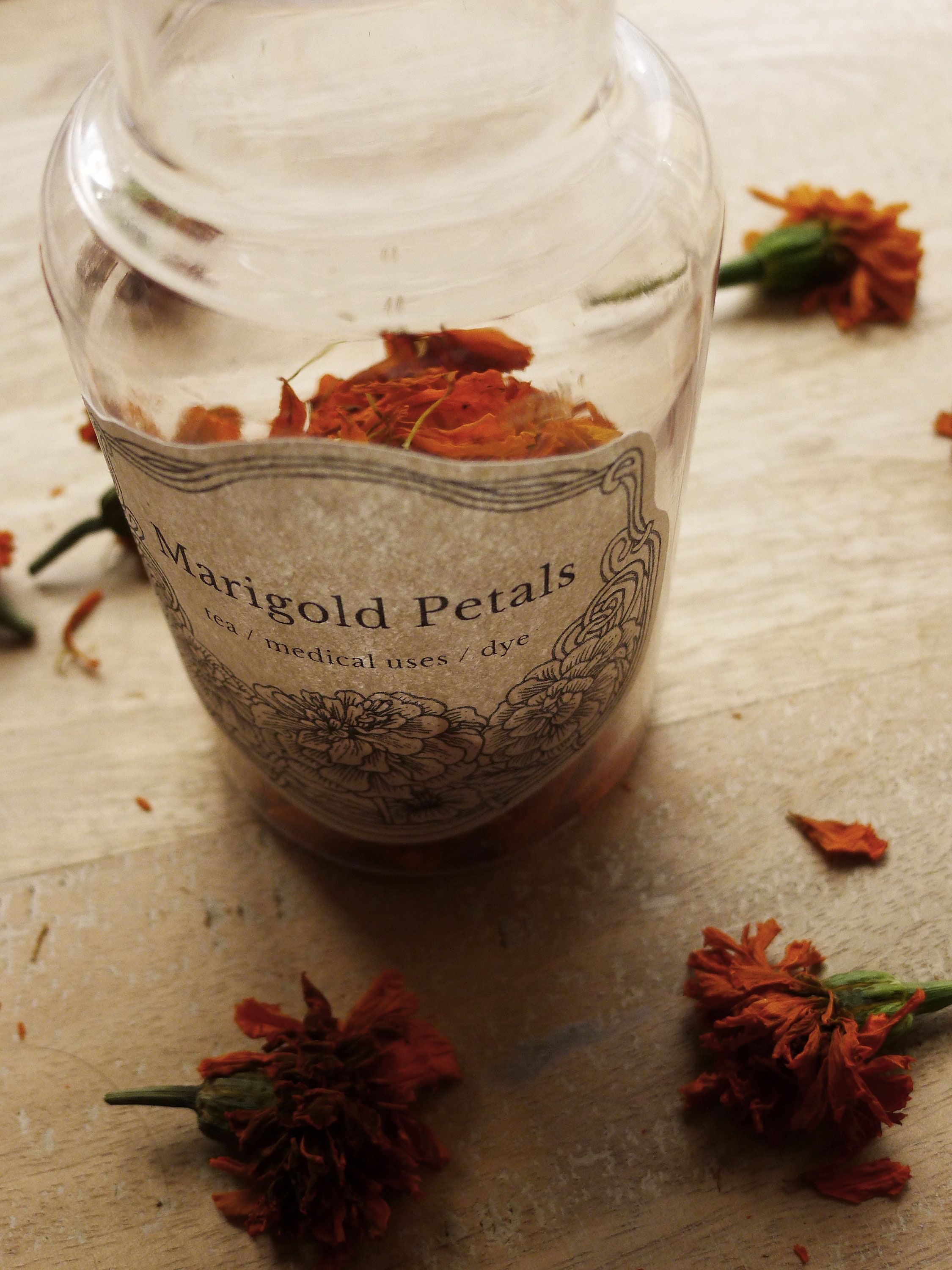 Marigold bottle label instant download printable label | Etsy