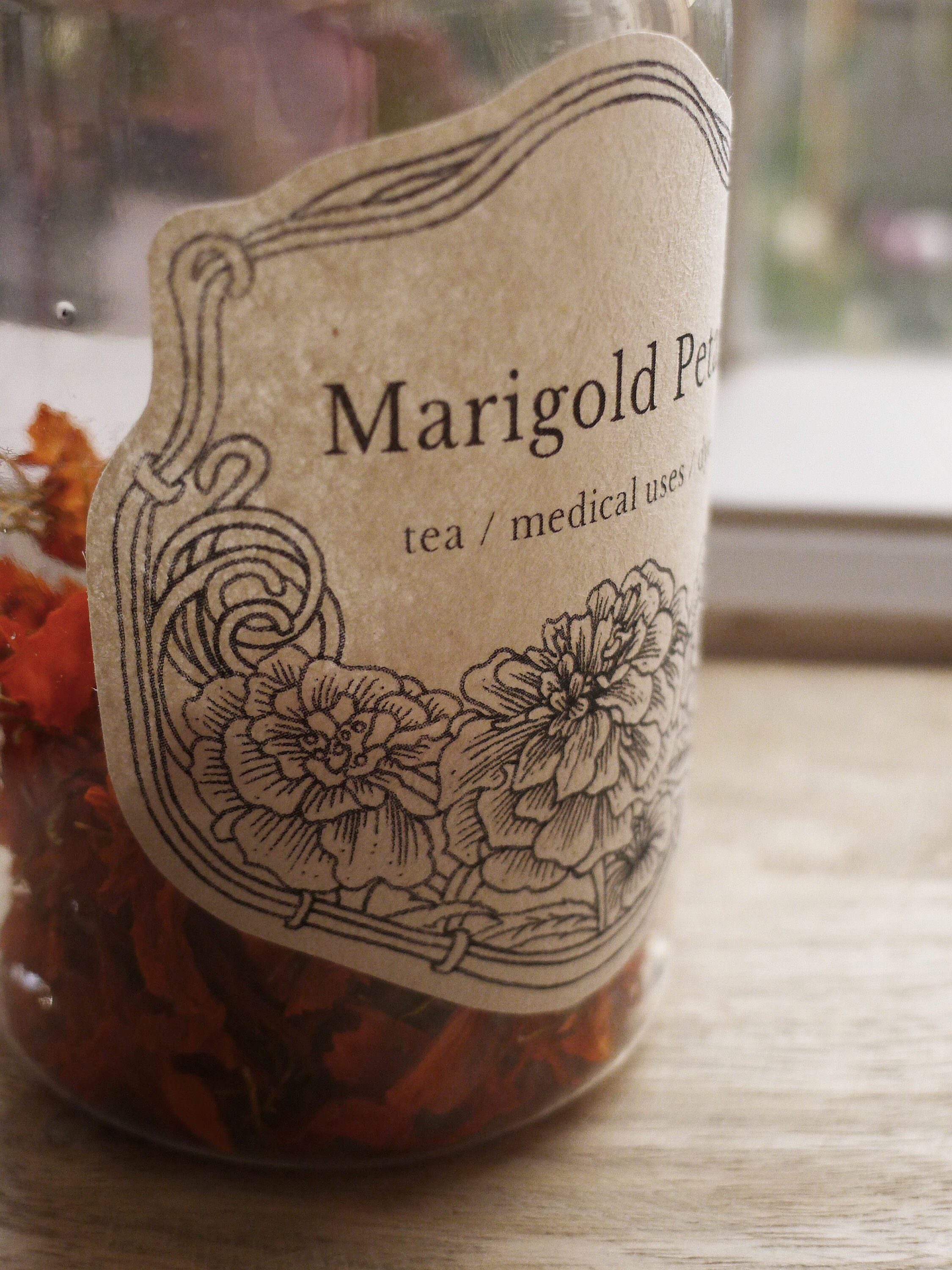 Marigold bottle label instant download printable label | Etsy