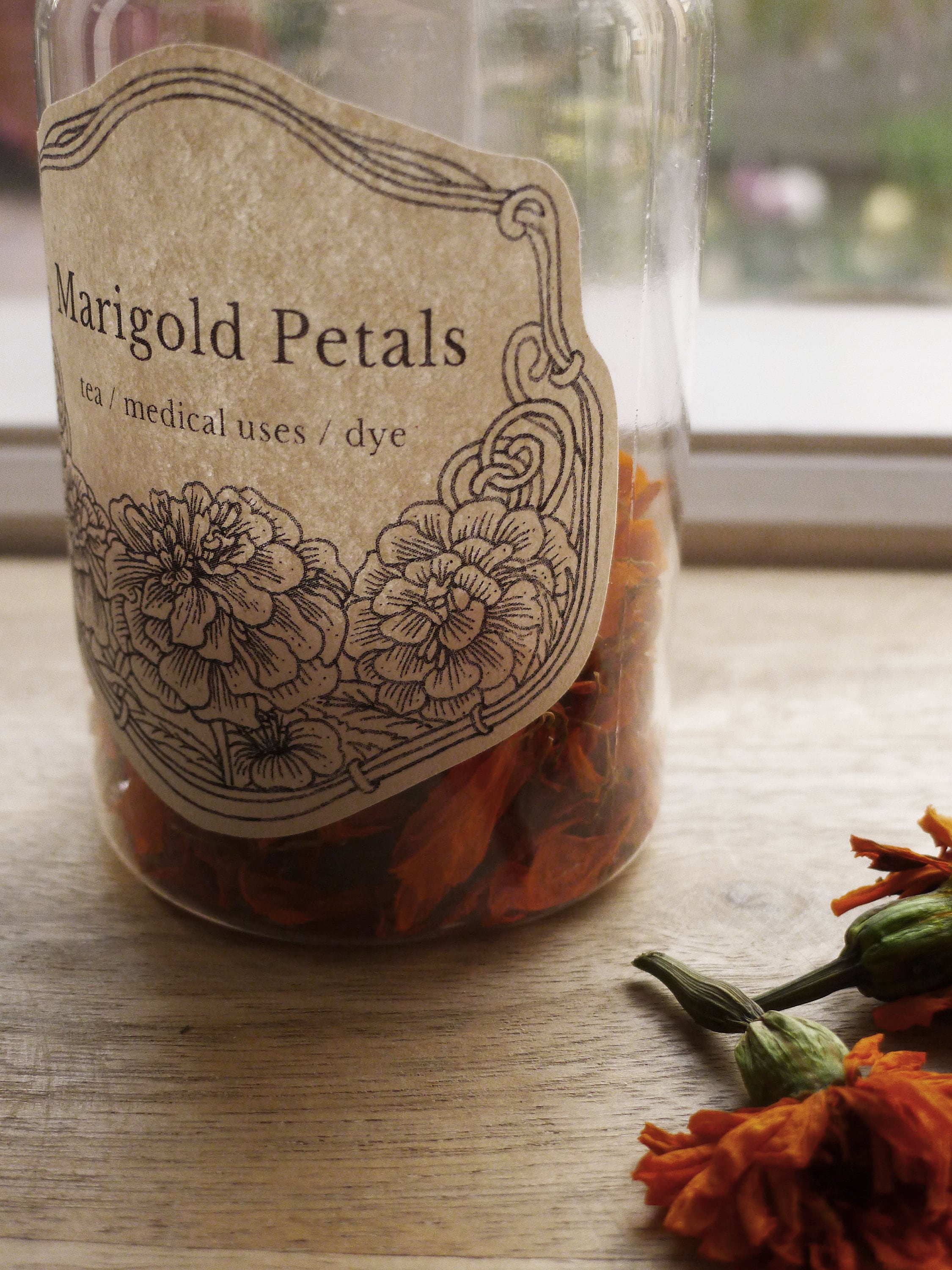 Marigold bottle label instant download printable label | Etsy