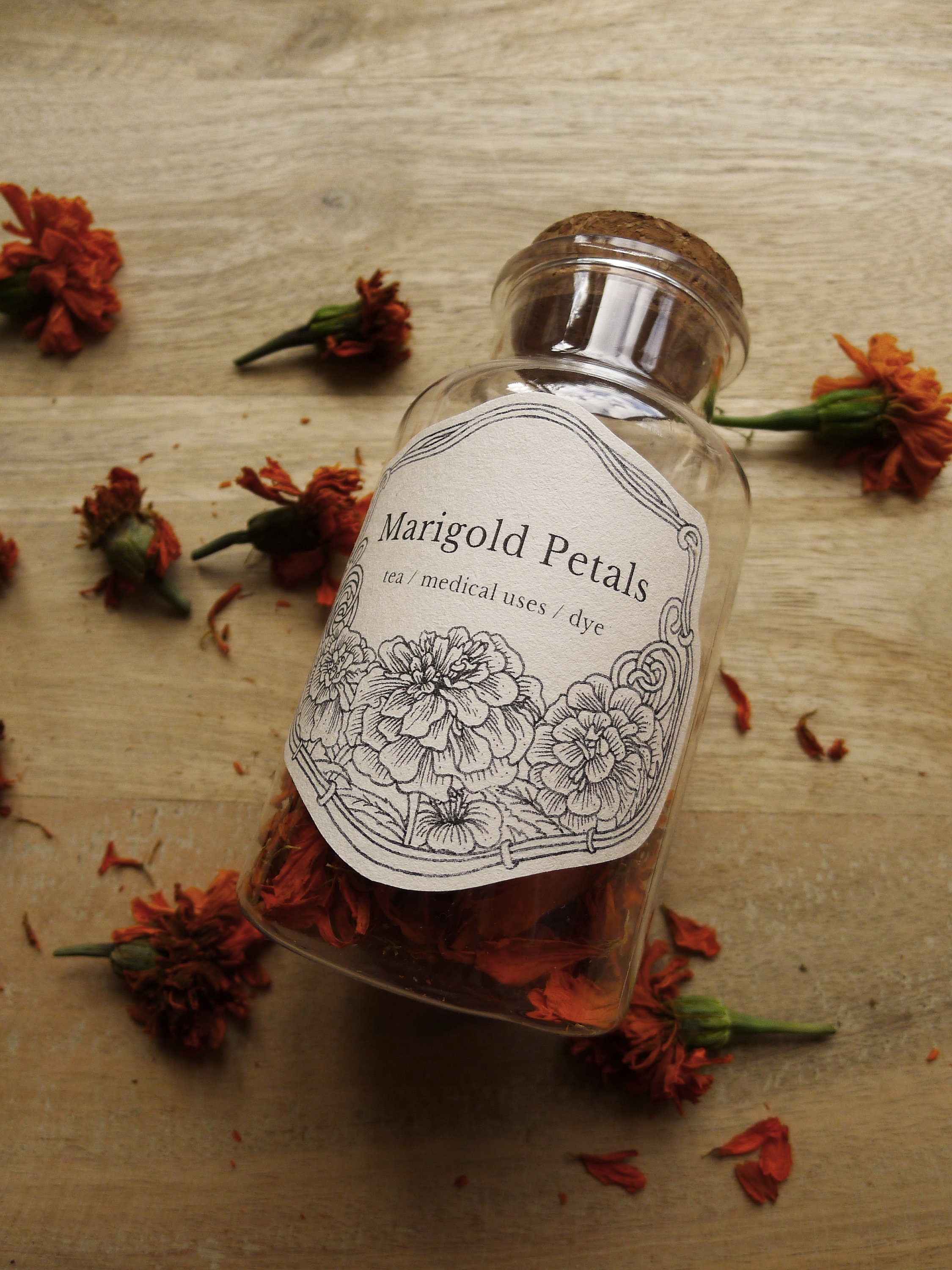 Marigold bottle label instant download printable label | Etsy