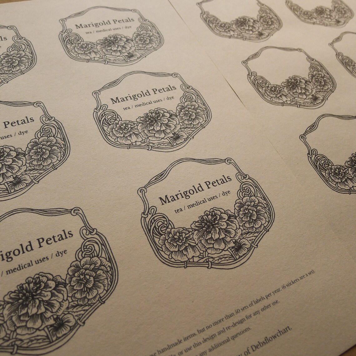 Marigold Bottle Label, Instant Download, Printable Label, Magic ...