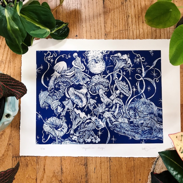 Linocut Print - Etsy