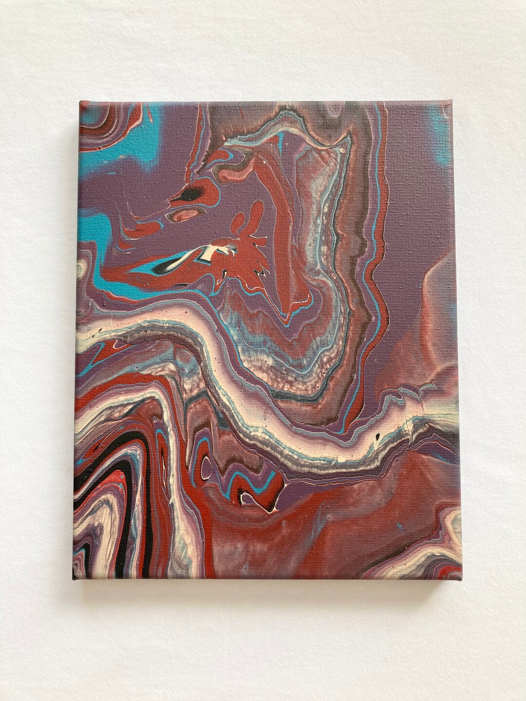Southwest Tones Original Fluid Art Painting on 8x10" Canvas, Abstract ...