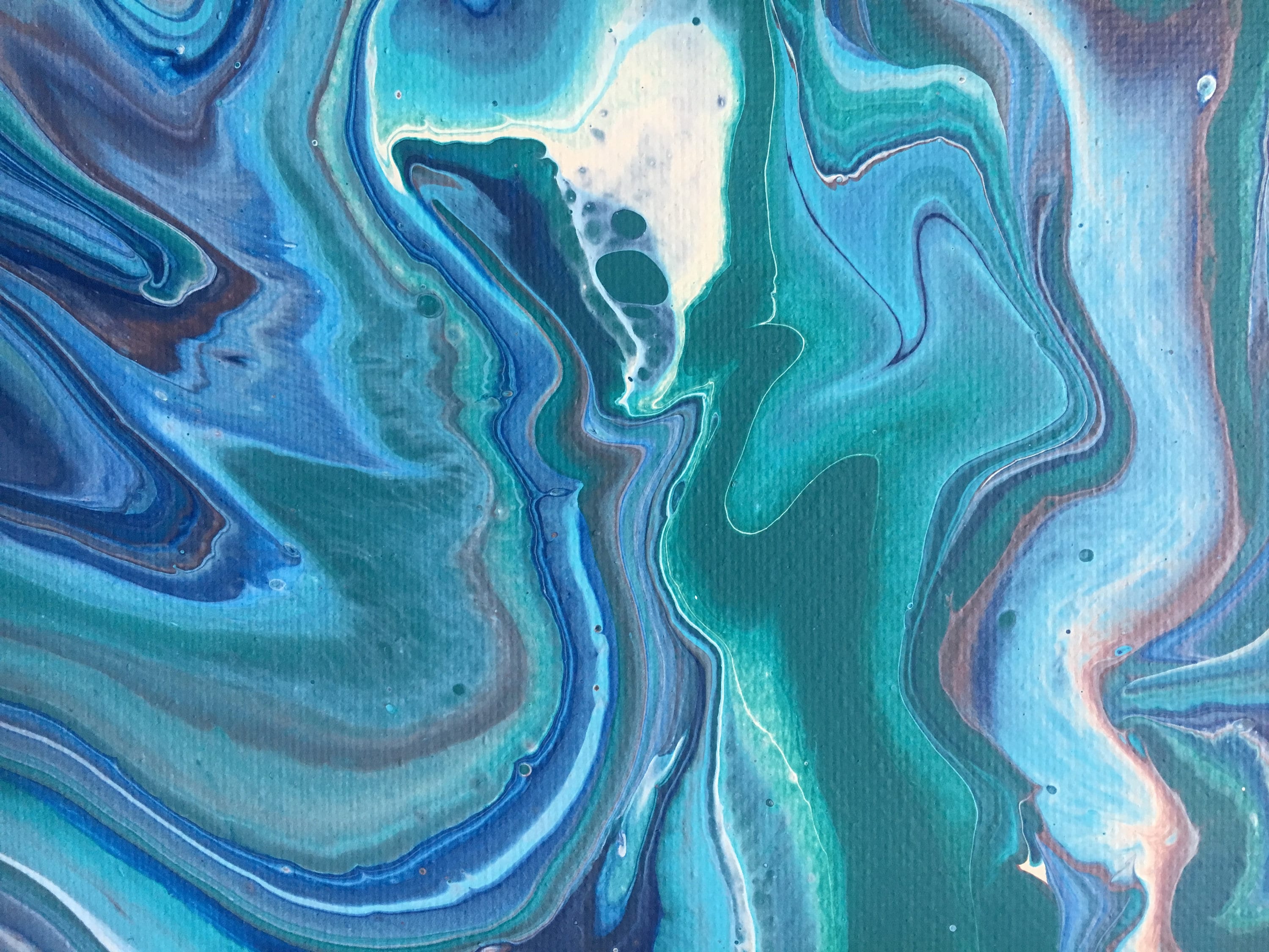 Teal Acrylic Pour on 8x10 Canvas Original Painting - Etsy Sweden