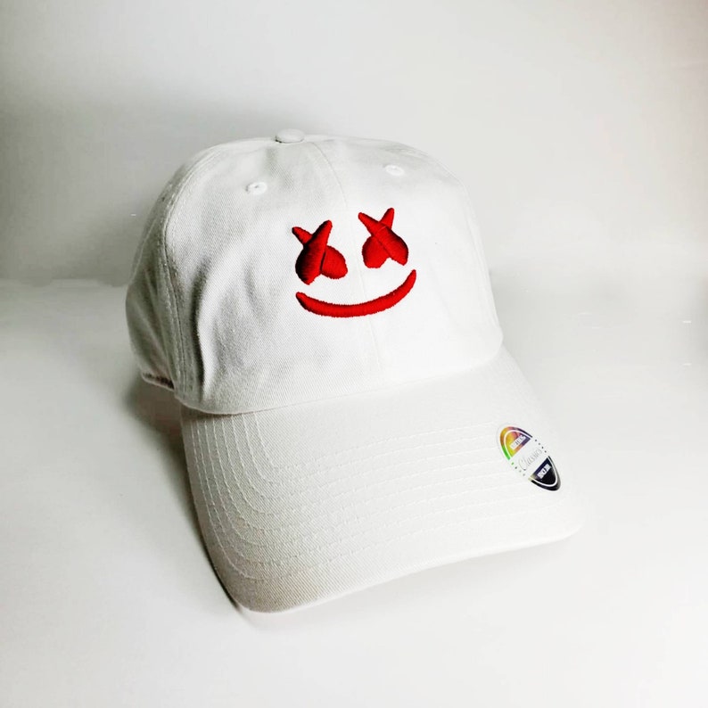 Marshmello Dad Hat // Embroidered Cap - Etsy
