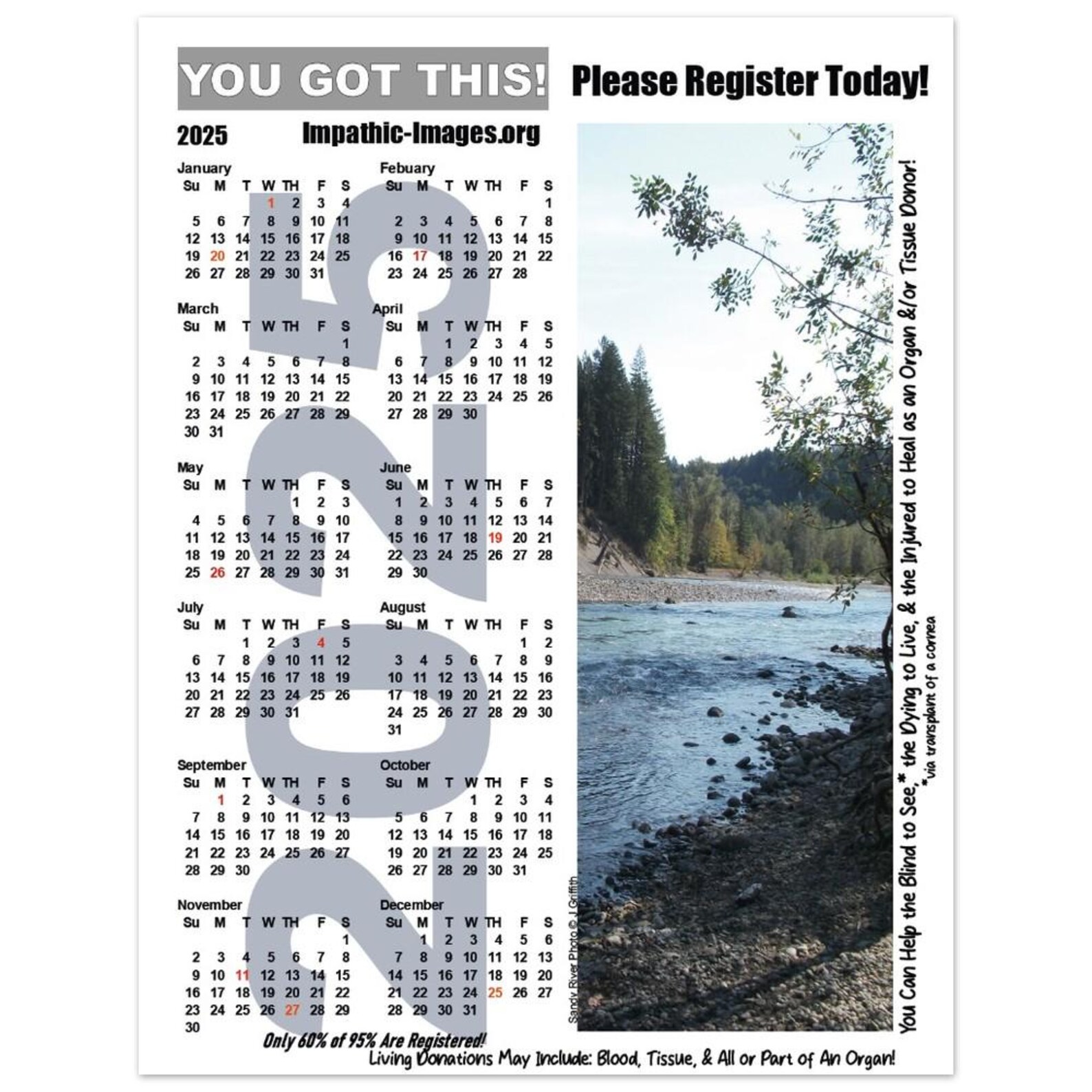 2025 Sandy River Calendar on Classic Semi-glossy Paper - Etsy