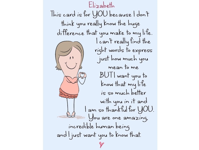 Personalized Card, Incredible Human Being Card, Personalized Supportive ...