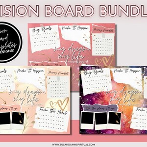 Vision Board Bundle - 3 Design Options, Stickers, Planners, Abundance ...