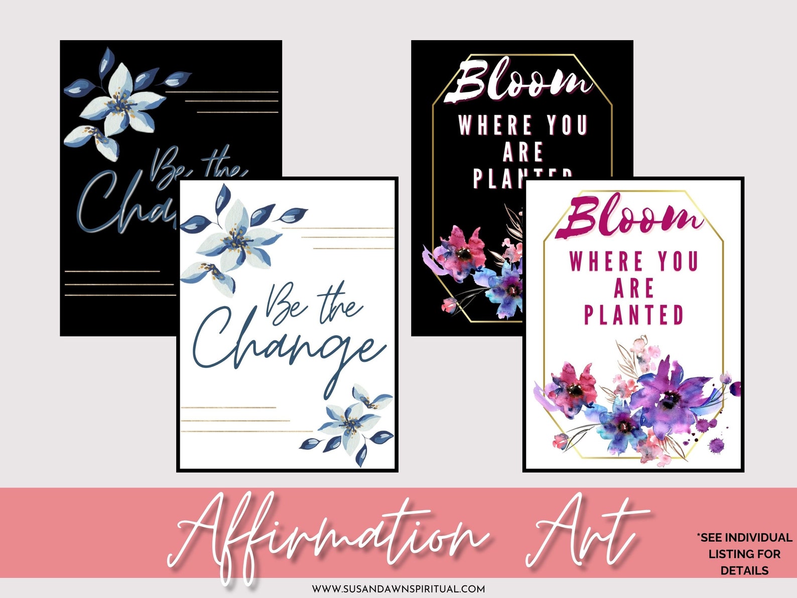 Affirmation Art Posters - 2 Style Options, 30 Total Posters (DIGITAL ...