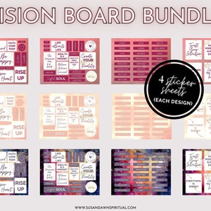 Vision Board Bundle - 3 Design Options, Stickers, Planners, Abundance ...