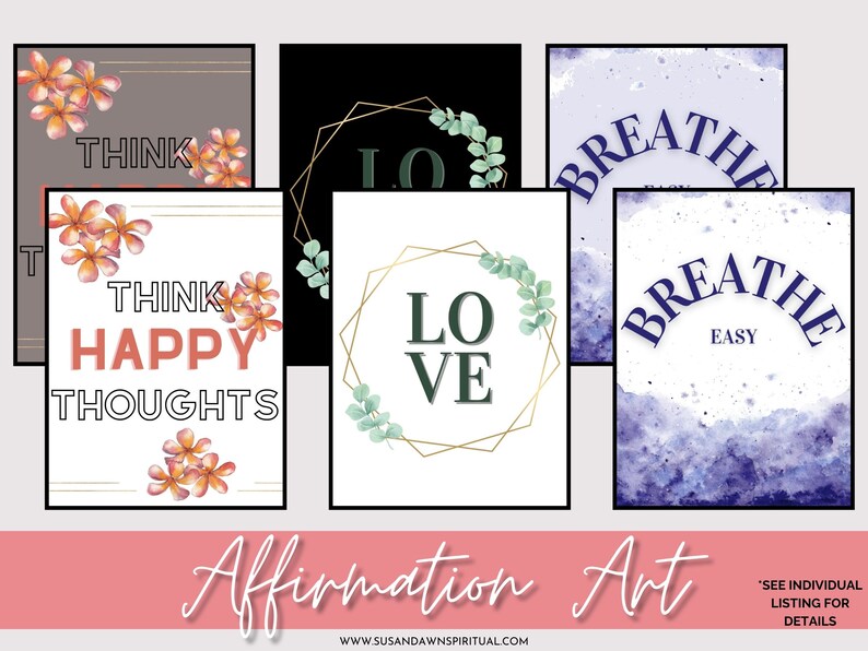 Affirmation Art Posters - 2 Style Options, 30 Total Posters (DIGITAL ...