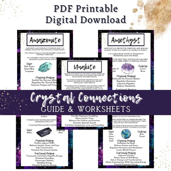 Crystal Connections Guide & Worksheets DIGITAL/PRINTABLE - Etsy