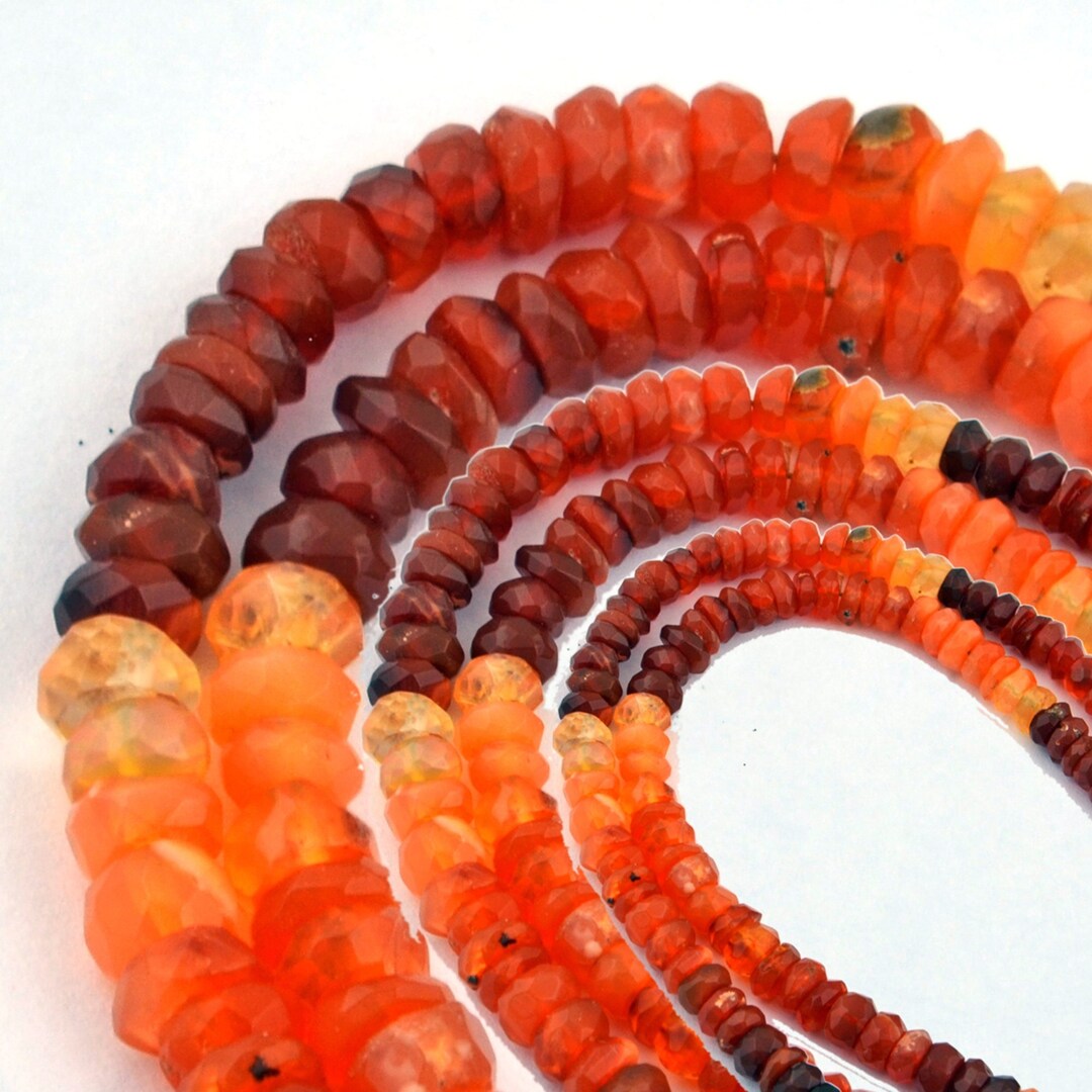 Natural Fire Opal Gemstone Beads Fire Opal Rondelle Shape - Etsy
