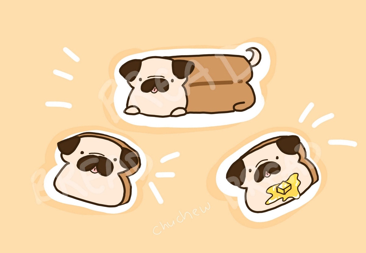 Pug Bread Stickers - Etsy