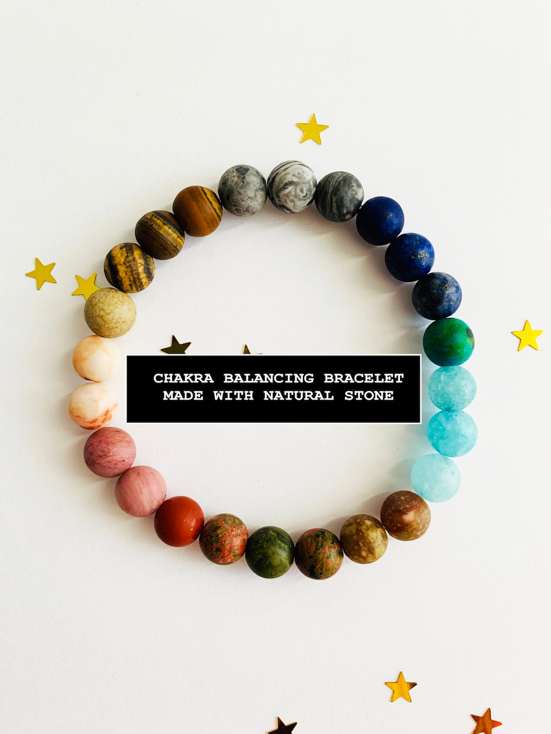 Handmade Gemstone Chakra Balancing Bracelet: Spiritual Healing Gift - Etsy