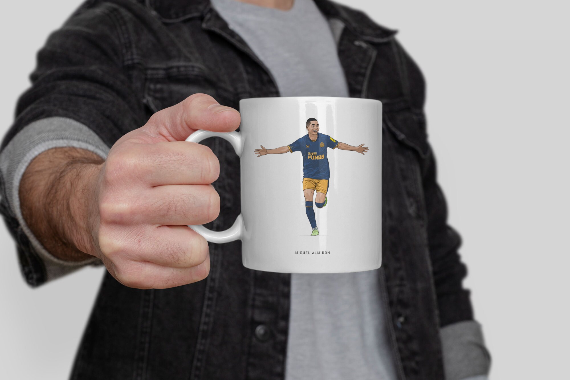 Miguel Almirón Mug Newcastle United Christmas Gift Mug Comic Art Hand ...