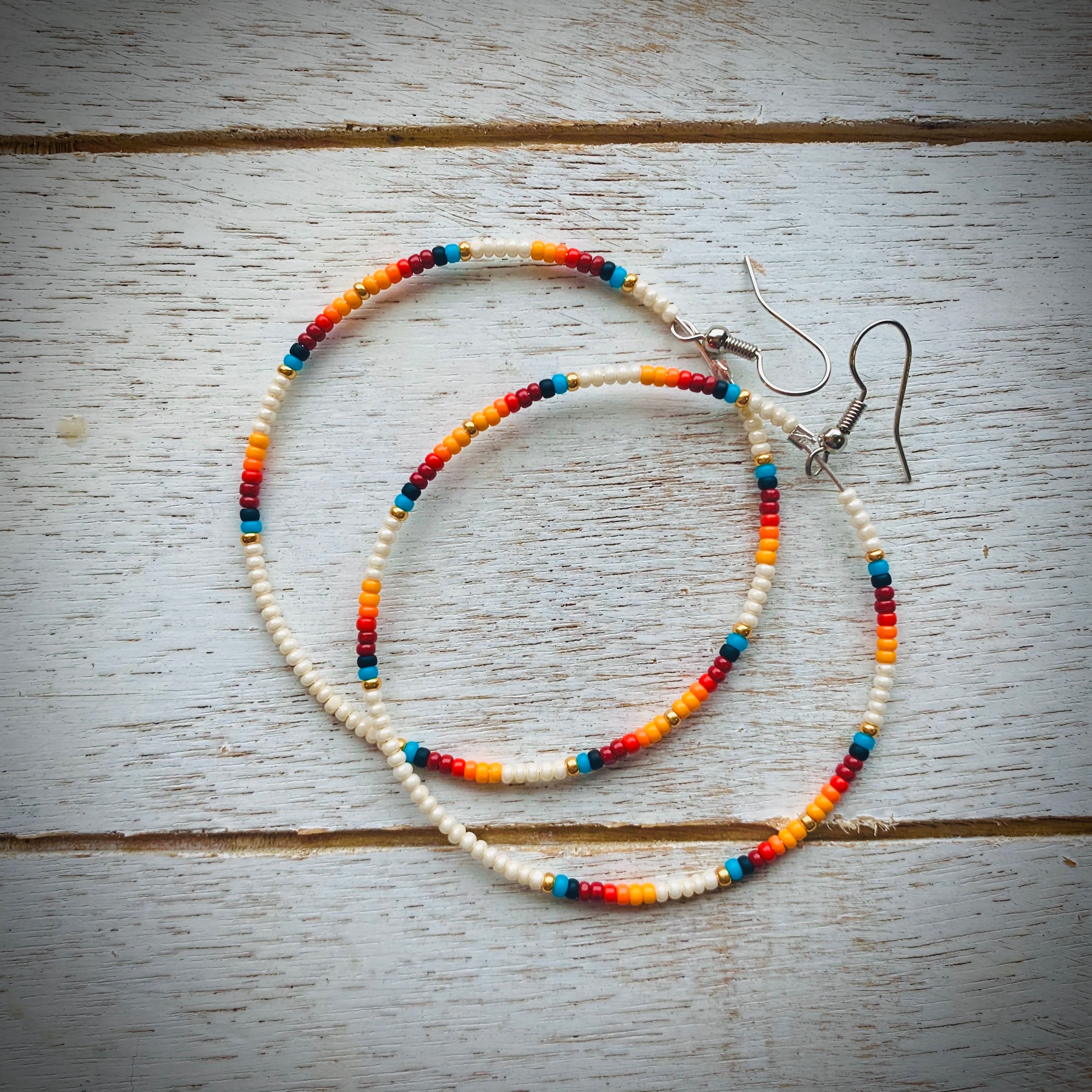 Beaded Sunset Hoops - Etsy