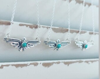 Two Ways Wearing Thunderbird Turquoise Necklace One Set - Etsy